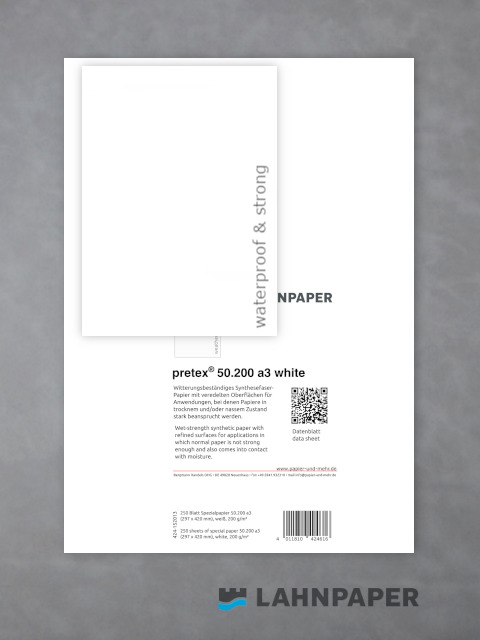pretex® 50.200 weiss - DIN A3 - 250 Blatt - Nassfestes, beidseitig ...